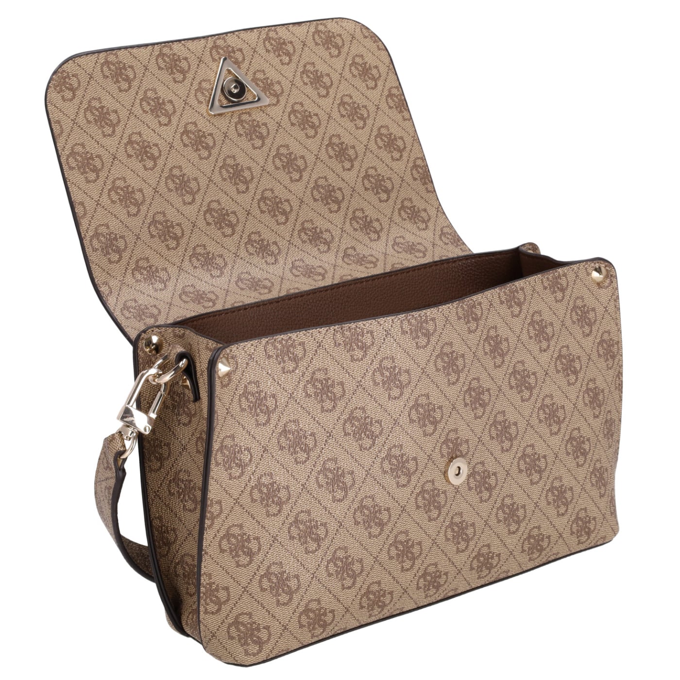 Guess Umhängetasche Meridian Flap Crossbody latte logo | Koffer-to-go