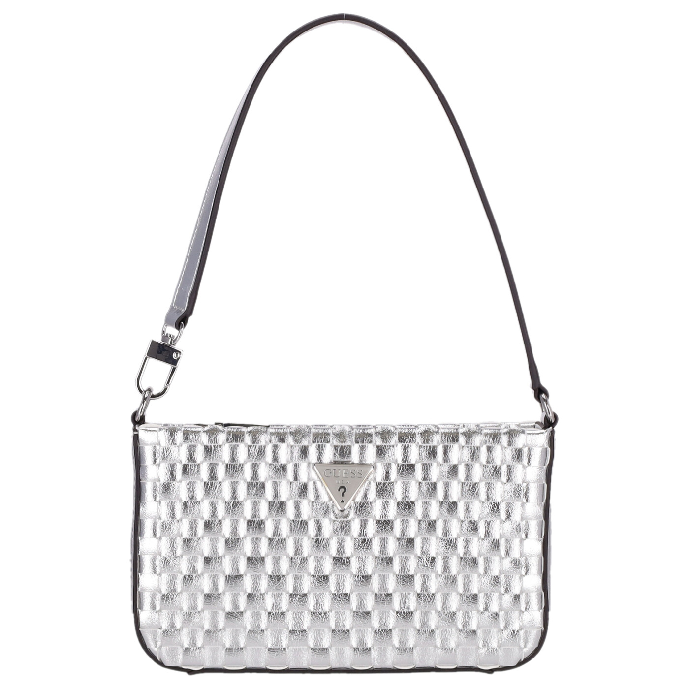 Guess Beuteltasche Twiller Mini Top Zip Shoulder Bag silver | Koffer-to-go